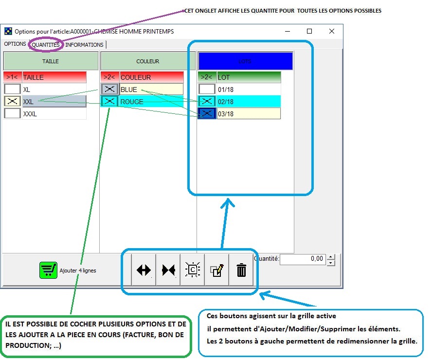GESTION DES ARTICLES PAR LOT