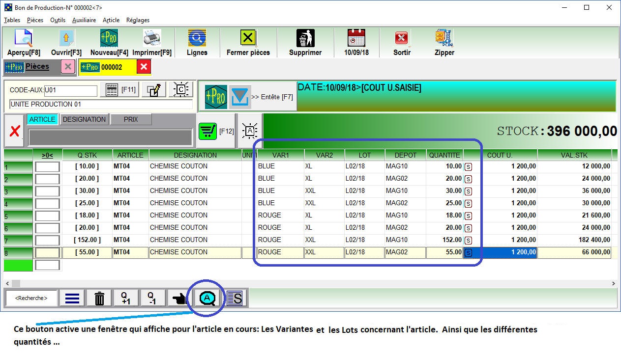 GESTION DES ARTICLES PAR LOT