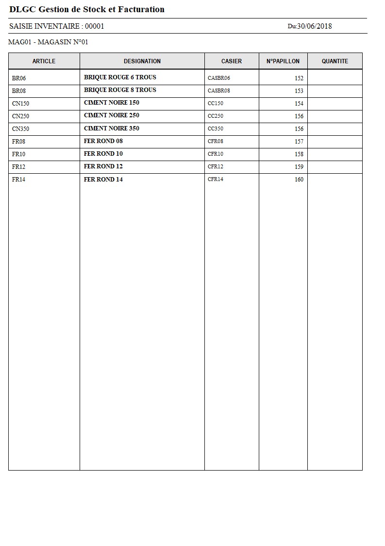 GESTION DES INVENTAIRES